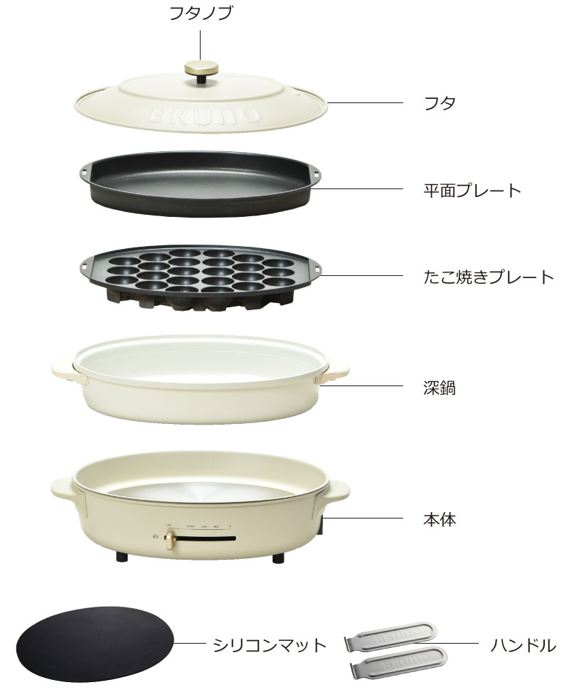 ブルーノ BRUNO crassy+ オーバルホットプレート+ハーフ ブルーノ BRUNO crassy+ オーバルホットプレート+ハーフ