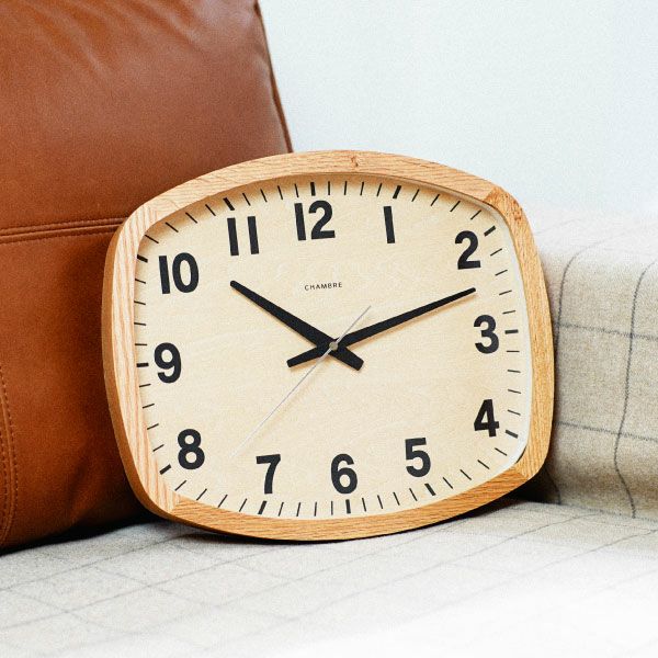 CHAMBRE R-SQUARE CLOCK シャンブル アールスクエアクロック オーク | インテリア雑貨・掛け時計 | モノギャラリー